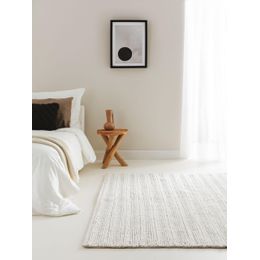 benuta Pure Wollteppich Dina Cream 80x150 cm - Naturfaserteppich aus Wolle