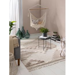 benuta Pop Kurzflor Teppich Oyo Cream/Beige 120x180 cm - Moderner Kurzflor-Teppich für Wohnzimmer