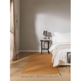 benuta Pop Wollteppich Liv Gelb 70x200 cm - Naturfaserteppich aus Wolle