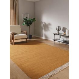 benuta Pop Wollteppich Liv Gelb 60x100 cm - Naturfaserteppich aus Wolle
