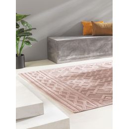 benuta Nest In- & Outdoor-Teppich Bonte Rosa 80x150 cm - Teppich f&uuml;r Balkon, Terrasse & Garten