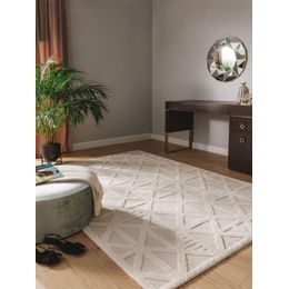benuta Nest Kurzflor Teppich Eve Cream/Beige 120x170 cm - Moderner Kurzflor-Teppich f&uuml;r Wohnzimmer