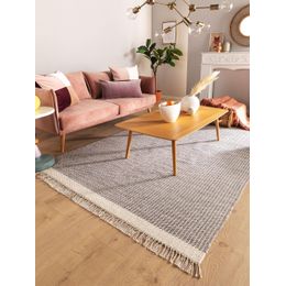 benuta Pure Wollteppich Kim Grau 80x120 cm - Naturfaserteppich aus Wolle