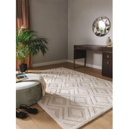 benuta Nest Kurzflor Teppich Eve Cream/Beige 120x170 cm - Moderner Kurzflor-Teppich für Wohnzimmer