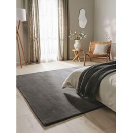 benuta Nest Wollteppich Bent Anthrazit 120x170 cm - Naturfaserteppich aus Wolle