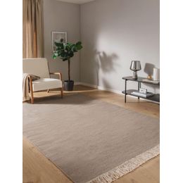 benuta Pop Wollteppich Liv Hellgrau 60x100 cm - Naturfaserteppich aus Wolle