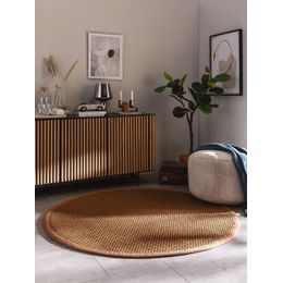 benuta Pure Sisal Teppich Greta Hellbraun &oslash; 150 cm rund - Naturfaserteppich aus Sisal