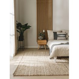 benuta Pure Wollteppich Finn Beige 100x150 cm - Naturfaserteppich aus Wolle
