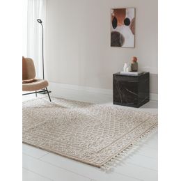 benuta Nest Kurzflor Teppich Elias Beige 200x300 cm - Moderner Kurzflor-Teppich f&uuml;r Wohnzimmer