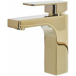 Beliani Wasserhahn Gold aus Messing Badezimmer/ Armaturen/ Badarmaturen Klassischer Wasserhahn Modernes Design - Gold