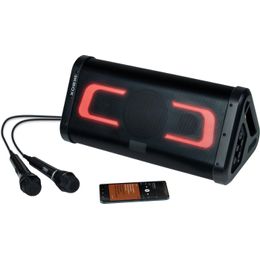 Big Ben Interactive BigBen PARTY Kbox IP AU387056 Party-Lautsprecher (Bluetooth, 20 W, mit Lichteffekten, kabellos, inkl. 2 Mikrofone), schwarz