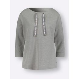 WITT Damen Sweatshirt mit 3/4-&Auml;rmeln, grau-meliert, Gr&ouml;&szlig;e 42