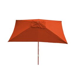 MCW Sonnenschirm Lissabon, Gartenschirm Marktschirm, 3x4m Polyester/Holz 6kg ~ terracotta