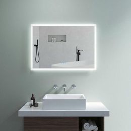 Led Badspiegel Badezimmerspiegel mit Beleuchtung 100x70cm Touch Wandspiegel Antibeschlage, Energiesparend Lichtspiegel, IP44, Kaltweißes 6400K &