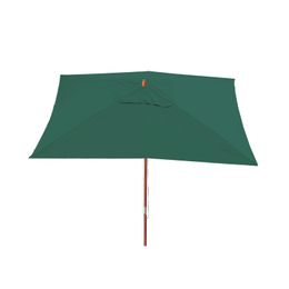 MCW Sonnenschirm Lissabon, Gartenschirm Marktschirm, 3x4m Polyester/Holz 6kg ~ grün