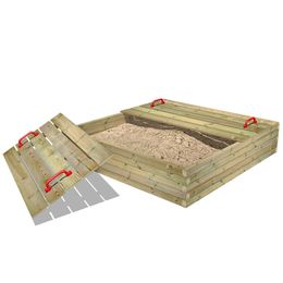 Fatmoose BuddyBox Sandkasten mit Deckel 160x160x36 cm