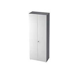 Garderobenschrank Topas Line, 6 Ordnerhöhen, abschließbar, B 800 x T 420 x H 2156 mm, graphit/weiß