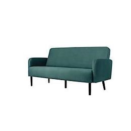 Dreisitzer Sofa easyChair® by Paperflow LISBOA, Stoffbezug grün, Fußgestell schwarz, B 1590 x T 550 x H 430 mm