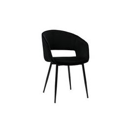 Miliboo Design-Stuhl aus schwarzem Samt mit Füßen aus schwarzem Metall PRISMA