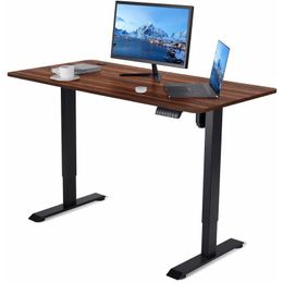 Devoko - Höhenverstellbarer Schreibtisch Elektrischer Computertisch mit 140 x 70 cm Holz Tischplatte Stehschreibtisch Mit Speicher-Steuerung,Walnuss