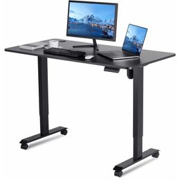 Devoko - Höhenverstellbarer Schreibtisch Elektrischer Computertisch mit 140 x 70 cm Holz Tischplatte Stehschreibtisch Mit Speicher-Steuerung,Schwarz