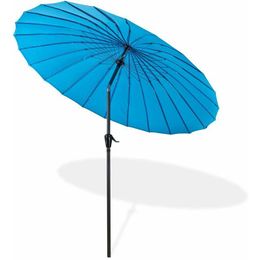 Dema Sonnenschirm Gartenschirm Sonnenschutz Schirm Kurbelschirm Tokio rund 2,5 m blau
