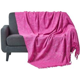 Homescapes - berwurf Nirvana, 100% Baumwolle, pink, 150 x 200 cm - Rosa