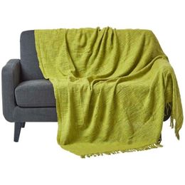 Homescapes - berwurf Nirvana, 100% Baumwolle, grün, 150 x 200 cm - Grün