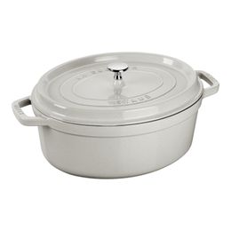 Staub La Cocotte 23 cm, oval, Weisser Trüffel, Gusseisen