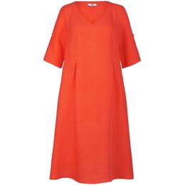 Kleid 3/4-Arm aus 100% Leinen Anna Aura rot