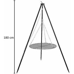 Nortpol - Schwenkgrill nobel Rohstahlrost Höhe 180 cm Ø70 cm Dreibeingrill Feuerstelle