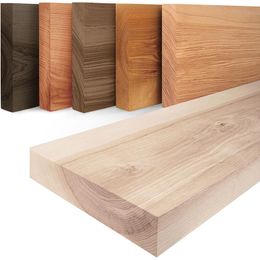 Wandregal Holz, Hängeregal Pure ohne Montageset, Farbe: Roh 80cm, LWG-01-A-001-80 - Roh - Lamo Manufaktur