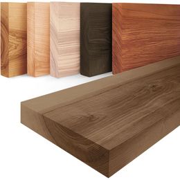 Wandregal Holz, Hängeregal Pure ohne Montageset, Farbe: Nussbaum 80cm, LWG-01-A-005-80 - Nussbaum - Lamo Manufaktur