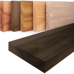 LAMO Manufaktur Wandregal Holz, Hängeregal Pure ohne Montageset, Farbe: Schwarz 80cm, LWG-01-A-006-80 - Schwarz