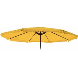 HHG Ersatz-Bezug für Sonnenschirm Capri Pro, Gastronomie Marktschirm mit Volant ø 5m, Polyester gelb - yellow