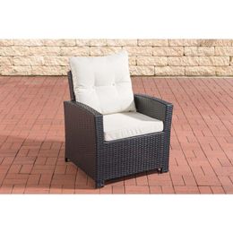 CLP Polyrattan Sessel Fisolo schwarz cremeweiß