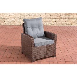 CLP Polyrattan Sessel Fisolo braun-meliert eisengrau