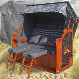 Gardeni Xxl Strandkorb 2,5 Sitzer anthrazit grau uni Polyrattan - anthrazit uni - schwarzes Polyrattan