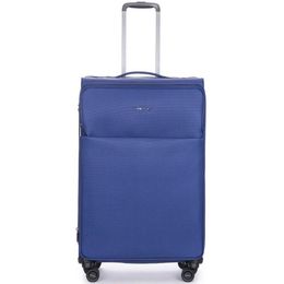 Stratic Weichgepäck-Trolley Stratic Light + L, dark blue, 4 Rollen, Reisekoffer großer Koffer Aufgabegepäck TSA-Zahlenschloss, blau