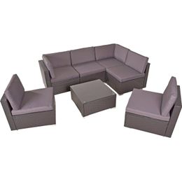 Garden Pleasure Gartenlounge-Set SANSIBAR, (7-tlg), grau