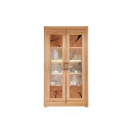 möbelando möbelando Vitrine WZ-0315 (BxHxT: 106x201x40 cm) aus Kernbuche in natur geölt mit 2 Einlegeböden