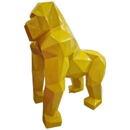 Casa Padrino Skulptur Casa Padrino Luxus Designer Deko Skulptur Gorilla Affe Gelb 118 x 78 x H. 128 cm