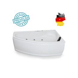 Basera® Basera® Whirlpool-Badewanne PREMIUM Indoor Eck-Whirlpool Badewanne Formentera Rechts 160 x 90 cm