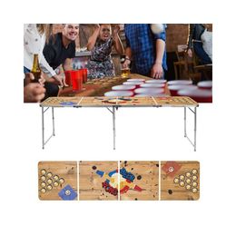 DOTMALL Tischsitz Folding Bier Pong Tabelle 240x60x55 cm MDF und Aluminium