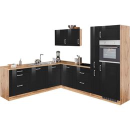 HELD MÖBEL HELD MÖBEL Winkelküche »Tinnum«, ohne E-Geräte, Stellbreite 240/270 cm schwarz schwarz Hochglanz