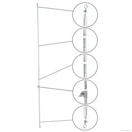 DWT Veranda-/ Dachauflagestange Alu 25 x 1 mm 2 Schellen u. Gripstop, 280-360 cm