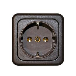 Inprojal System 10.000 Schuko-Steckdose, braun
