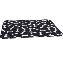 Flamingo Hunde-Fleecedecke Knochenmotiv 100 x 70 cm