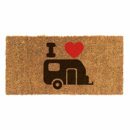 Kokosmatte mit Wohnwagen-Motiv