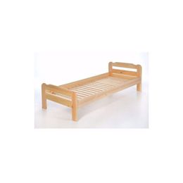 acerto Einzelbett mit Lattenrost aus Kiefer massiv - 80x200 cm Massives Holz-Bett